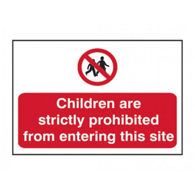 Scan Children Prohibited From Entering Site - Pvc Sign 600 X 400mm ...
