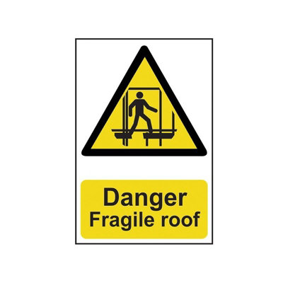 Scan Danger Fragile Roof - Pvc Sign 200 X 300mm Multi Colour (200 x 300mm)