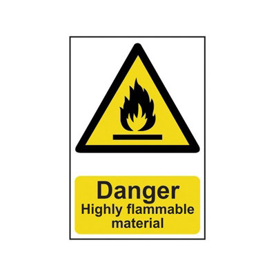 Scan Danger Highly Flammable Material - Pvc Sign 200 X 300mm Multi ...