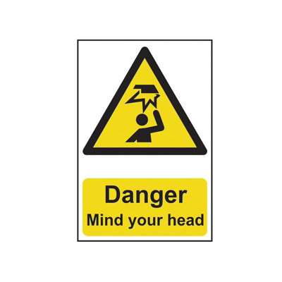 Scan Danger Mind Your Head - Pvc Sign 200 X 300mm Multi Colour (200 x ...