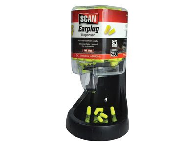 Scan Earplug Dispenser with 250 Pairs for Maximum Hearing Protection