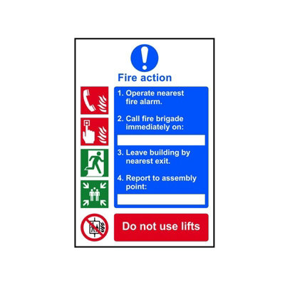 Scan Fire Action Procedure, Style 1 - Pvc Sign 200 X 300mm Multi Colour ...