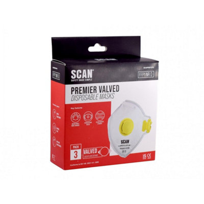 Scan Fold Flat Valved Disposable Masks Ffp1 Multi Colour (Pack of 3)