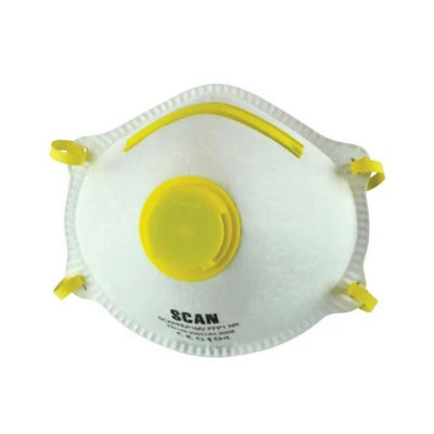 SCAN Moulded Disposable Masks Valved FFP1 5 Microns Plus Protection Non ...