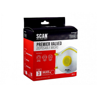 Scan Moulded Disposable Valved Mask Multi Colour (Pack of 3)