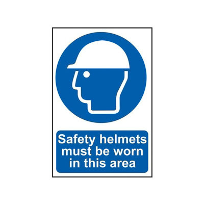 SCAN SIGN: SAFETY HELMETS MUST BE WORN MULTI COLOUR (200 X 300MM)