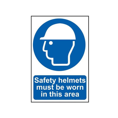 Scan Sign: Safety Helmets Must Be Worn Multi Colour (400 x 300mm)