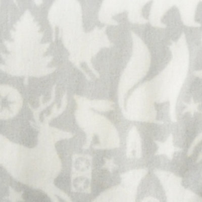 Scandi Animals Plush Grey Fleece Throw