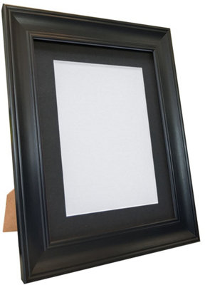 Scandi Black Frame with Black Mount for Image Size 12 x 8 Inch