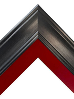 Scandi Black Frame with Red Mount for Image Size 6 x 4 Inch