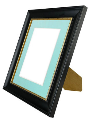 Scandi Black with Crackle Gold Frame with Blue mount for Image Size A5