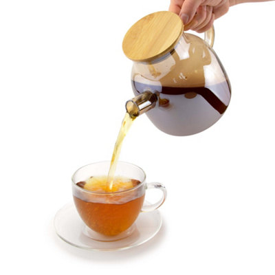 Scandi Home Helsinki Gold Borosilicate Glass Teapot 1.2L