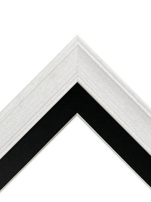 Scandi Limed White Frame with Black Mount for Image Size A5