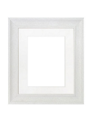 Scandi Limed White Frame with White Mount for Image Size 8 x 6 Inch