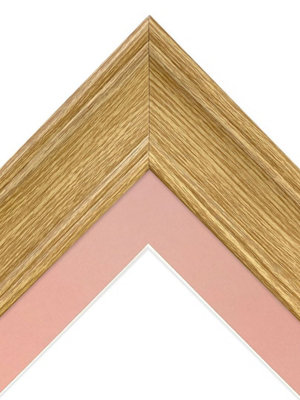 Scandi Oak Frame with Pink Mount for Image Size A5