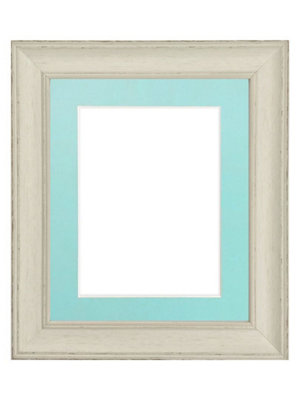 Scandi Pale Grey Frame with Blue Mount for Image Size 8 x 6 Inch