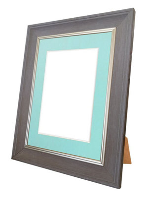 Scandi Slate Grey Frame with Blue Mount for Image Size 10 x 6