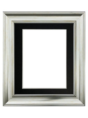 Scandi Vintage Silver Frame with Black Mount for Image Size 12 x 8 Inch