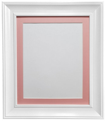 Scandi Vintage White Frame with Pink mount for Image Size 10 x 8 Inch ...