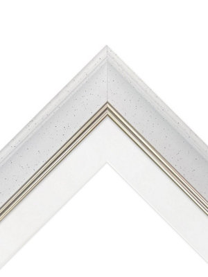 Scandi White Speckled Frame with White Mount for Image Size 40 x 30 CM