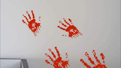 Scary Blood Hand Party Bloody Hand Print Sticker Window Clings Scary ...