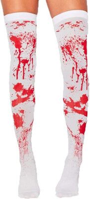 Scary Blood-Stained Halloween Stockings - Over Knee Zombie Festival Socks