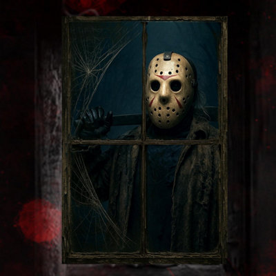 Scary Halloween Window Decorations, HD Print Window Blood Silhouette ...
