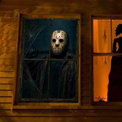 Scary Halloween Window Decorations, HD Print Window Blood Silhouette ...