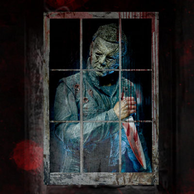 Scary Halloween Window Decorations, HD Print Window Blood Silhouette ...