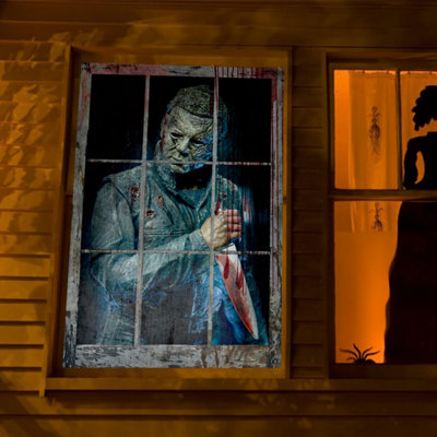 Scary Halloween Window Decorations, HD Print Window Blood Silhouette ...