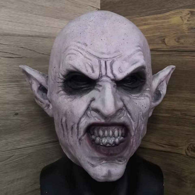 Scary Nosferatu Vampire Mask Grey Latex Horror Halloween Costume