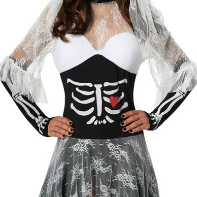 Scary skeleton bride 302008 - black/white XL