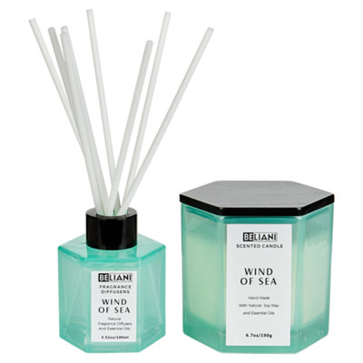 Scented Candle with Fragrance Reed Diffuser CLASSY TINT Soy Wax Fresh Notes