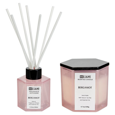 Scented Candle with Fragrance Reed Diffuser CLASSY TINT Soy Wax Fruity ...