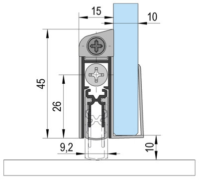 Schall-Ex GS-10 drop-down seal for clip-on, length 1083 mm, black RAL 9005