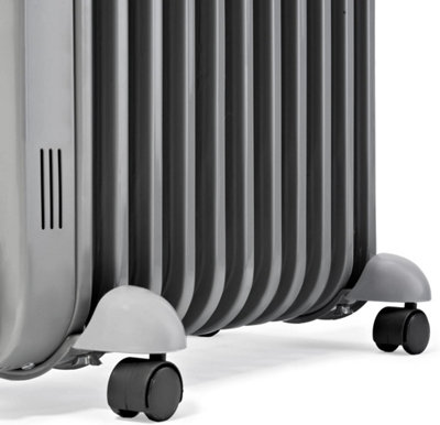 Schallen 1500W 7 Fin Portable Electric Slim Oil Filled Radiator Heater ...