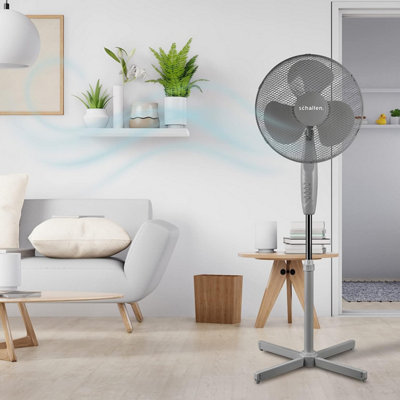 Schallen 16" Electric Oscillating Floor Standing Tall Pedestal Air ...