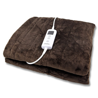 Schallen Luxury Soft Heated Warm Throw Over Blanket with Timer & 10 ...