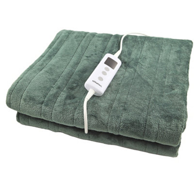 Schallen Luxury Soft Heated Warm Throw Over Blanket with Timer & 10 ...