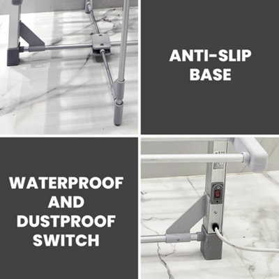 Schallen Mini 3 Tier 24 Heating Bars Foldable Airer Indoor Fast Dry ...
