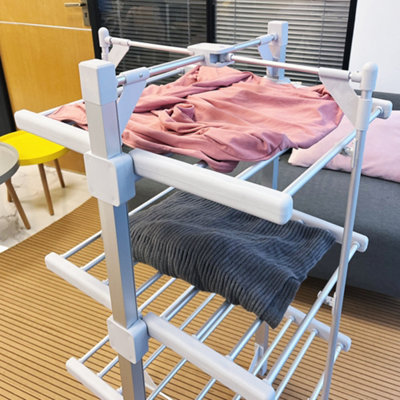 Schallen Mini 3 Tier 24 Heating Bars Foldable Airer Indoor Fast Dry ...