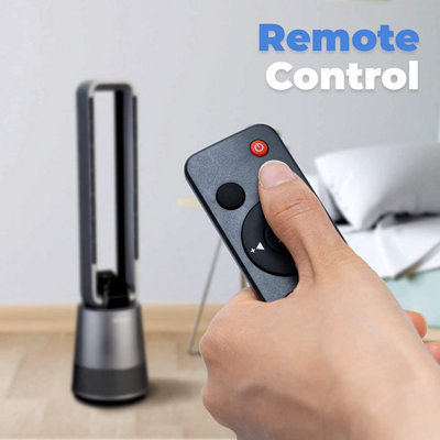 Schallen Oscillating Bladeless Modern LED Touch Button Tall Floor ...