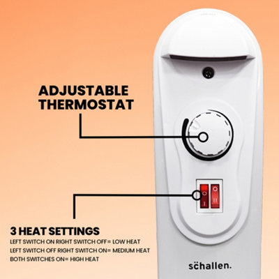 Schallen Portable Electric Slim Oil Filled Radiator Heater with ...