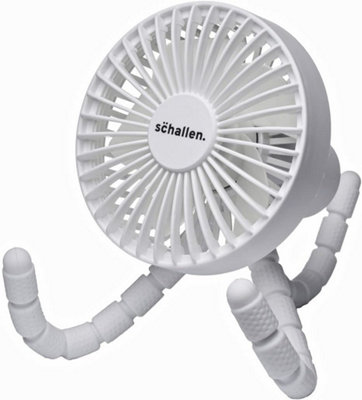 Schallen Rechargeable 4 Way Portable Clip on, Handheld Lightweight Fan ...