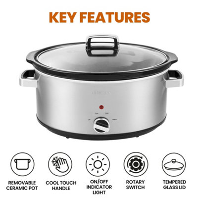 Schallen Stainless Steel 7L Slow Cooker