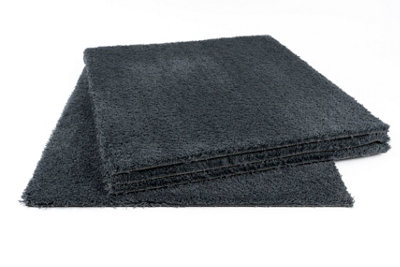 SCHATEX Noblesse Blue-Grey Luxury Velour Carpet Tiles, 50x50cm, Ultra ...
