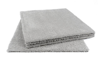 SCHATEX Noblesse Light Grey Luxury Velour Carpet Tiles, 50x50cm, Ultra ...