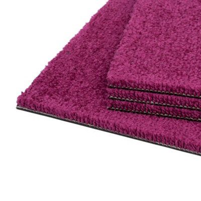 Schatex Simply Soft Purple Luxury Carpet Tiles, 50 x 50cm, Loose-Lay, 8 ...