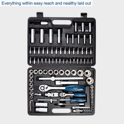 Scheppach TB94 Socket Wrench Set, 95 Piece Tool Kit, Chrome Vanadium ...