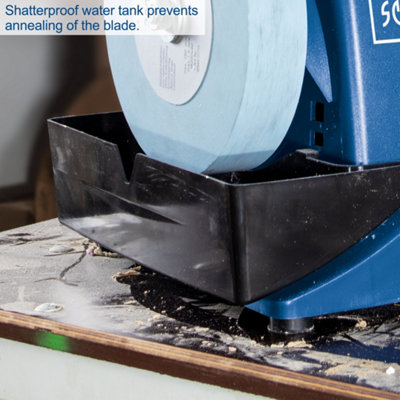 Scheppach Tiger 2000S Wet Bench Grinder, 120W, 200mm Whetstone, Honing ...